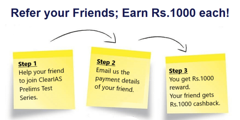 Refer and Earn - Rs.1000 per Each Successful Enrollment - Clear IAS