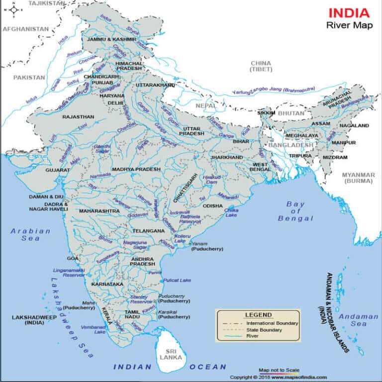 Major river systems in India - ClearIAS