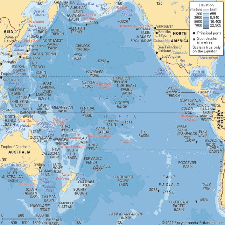 Bottom topography of Pacific Ocean - ClearIAS